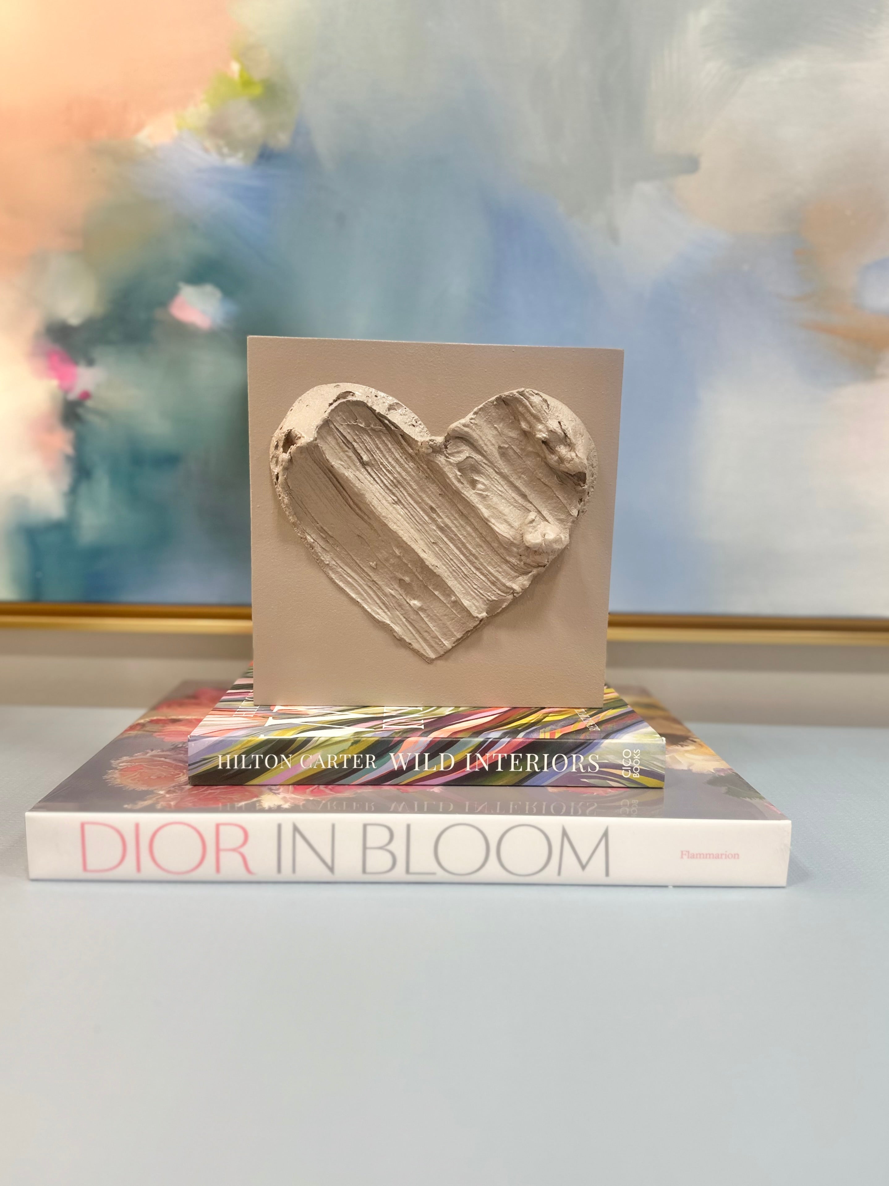 8x8 Heart: taupe – Sara Kay Art Studio